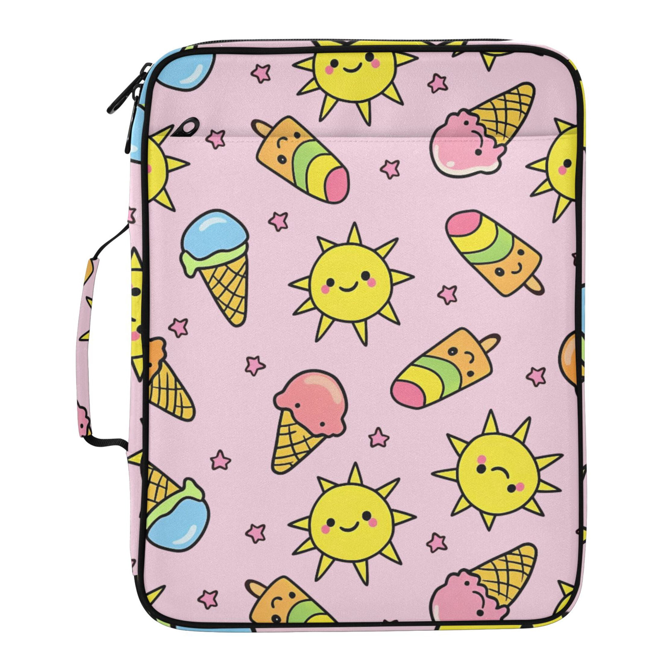 ALAZA Cartoon Ice Cream Pattern Expanding Accordion File Folder 3 Ring ...