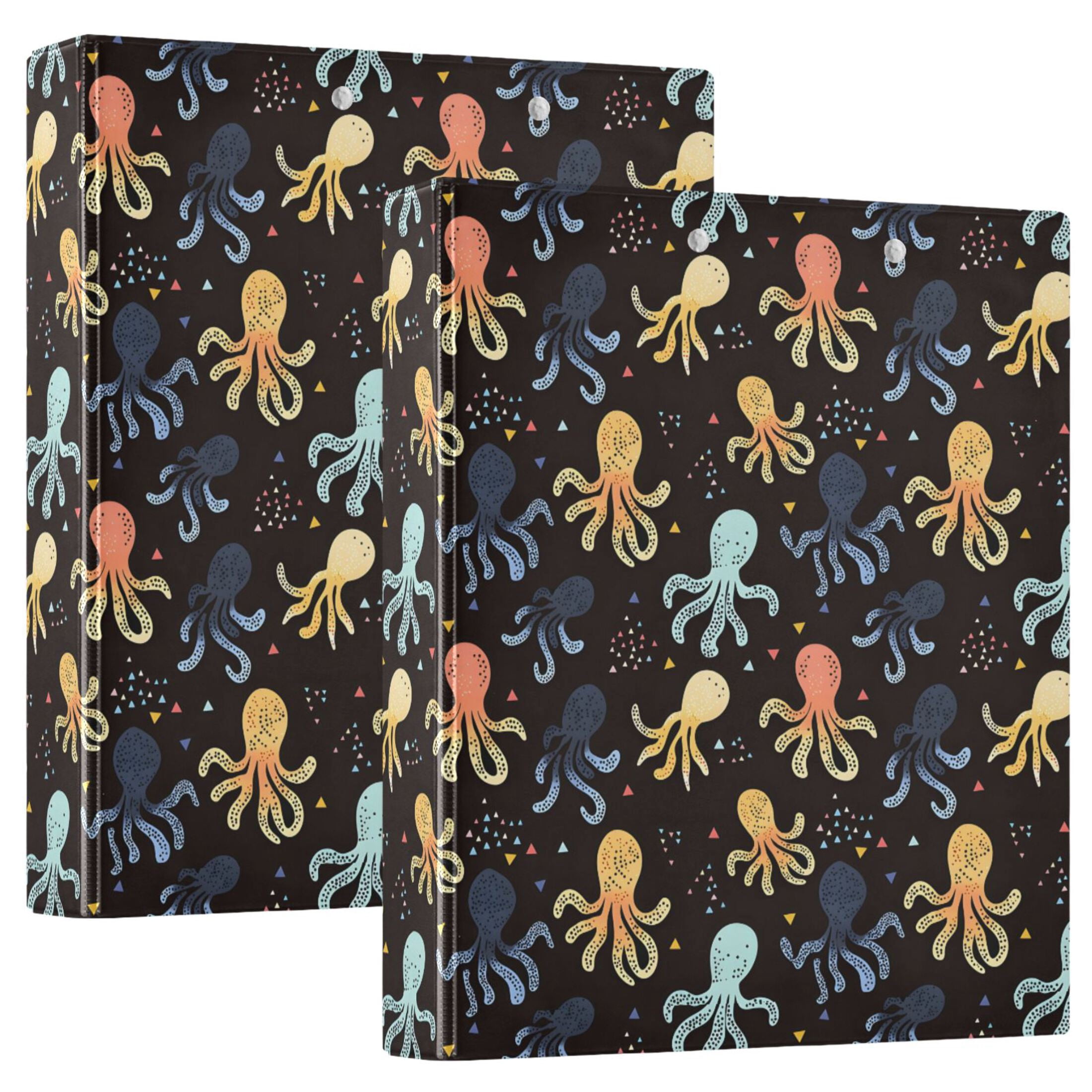 ALAZA Cartoon Magic Octopus Hardcover 3 Ring Binder 1.5" D-Rings with ...