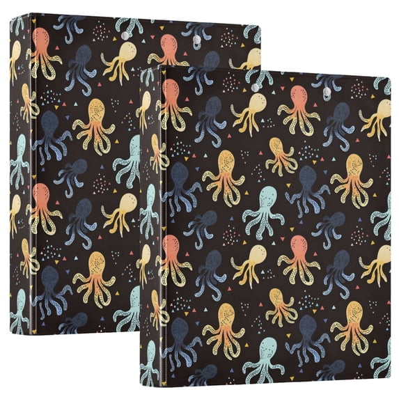 ALAZA Cartoon Magic Octopus Hardcover 3 Ring Binder 1.5" D-Rings with ...