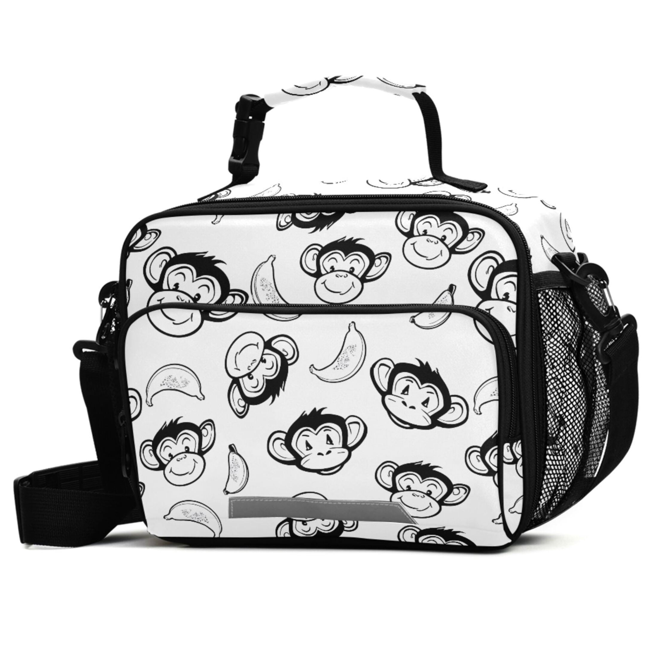 ALAZA Cartoon Monkey Banana-1 Lunch Box Insulated Cooler Bag Reusable ...
