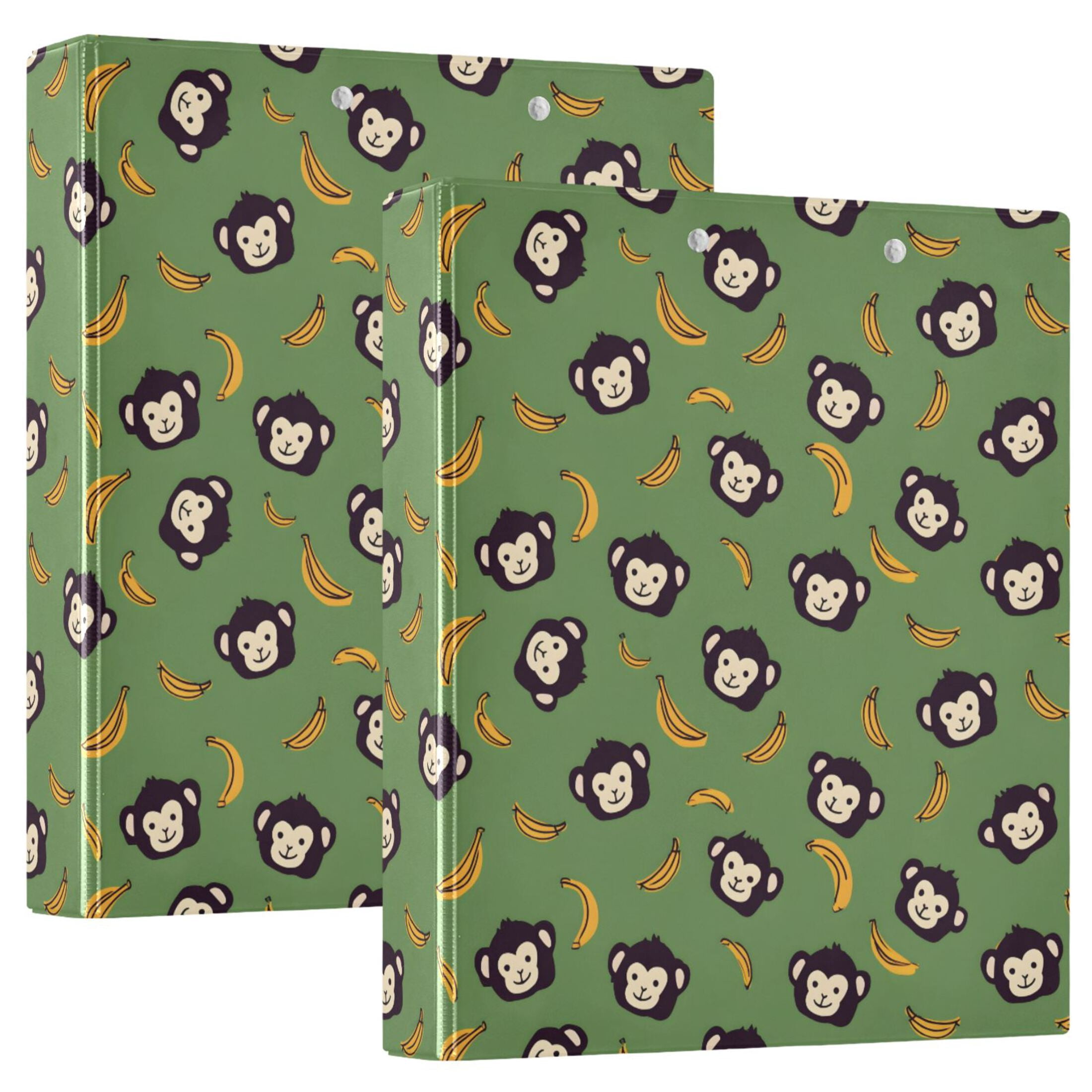 ALAZA Cartoon Monkey Bananas Hardcover 3 Ring Binder 1.5" D-Rings with ...