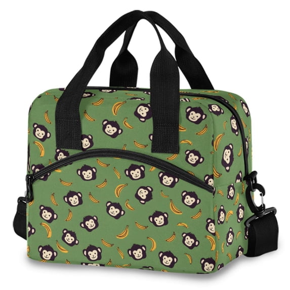 ALAZA Cartoon Monkey Bananas Insulated Lunch Box Large Reusable Cooler ...