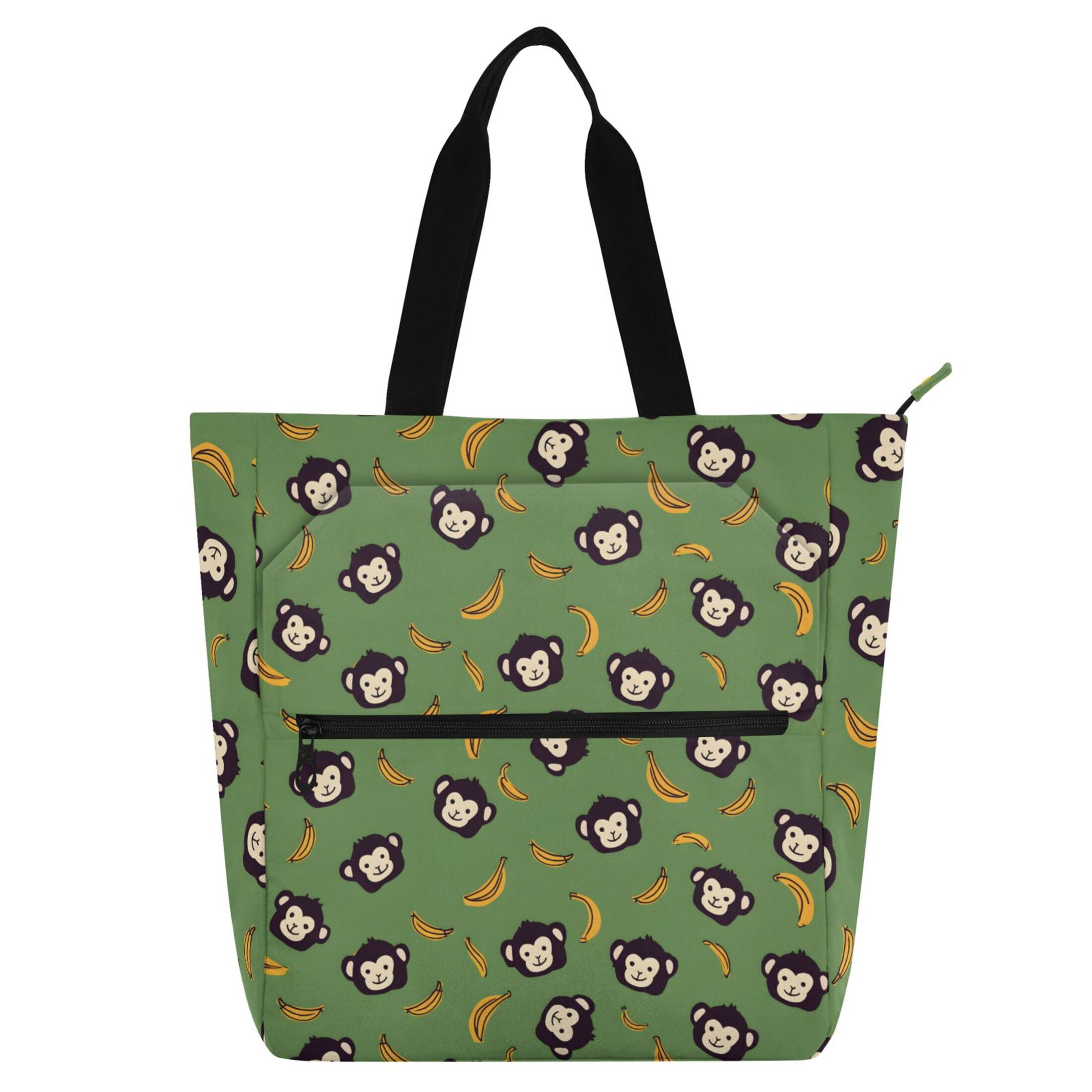 ALAZA Cartoon Monkey Bananas School Book Bag Kids Tote Bags Handbag ...