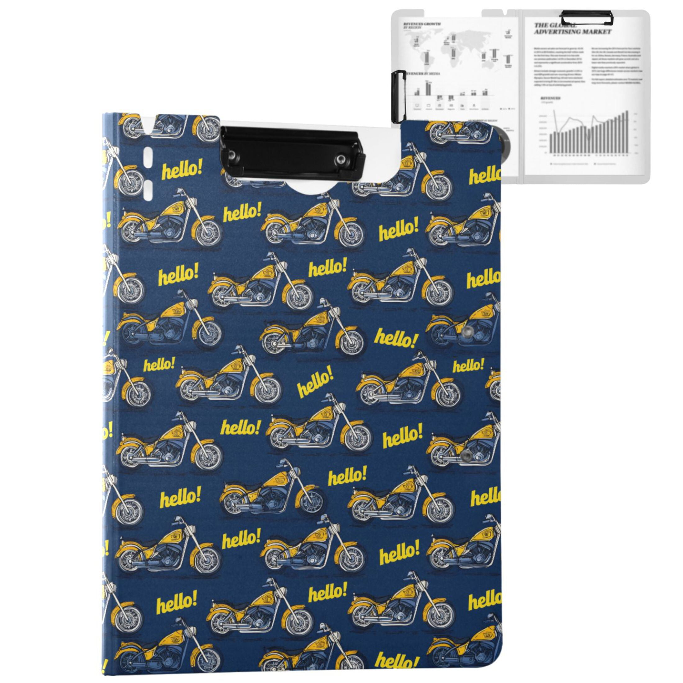 ALAZA Cartoon Motorcycle-m1 A4 Foldable Clipboard 360 Degree Folder ...