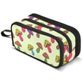 ALAZA Cartoon Mushroom Pencil Case Bag Large 3 Compartment Pen Pouch ...