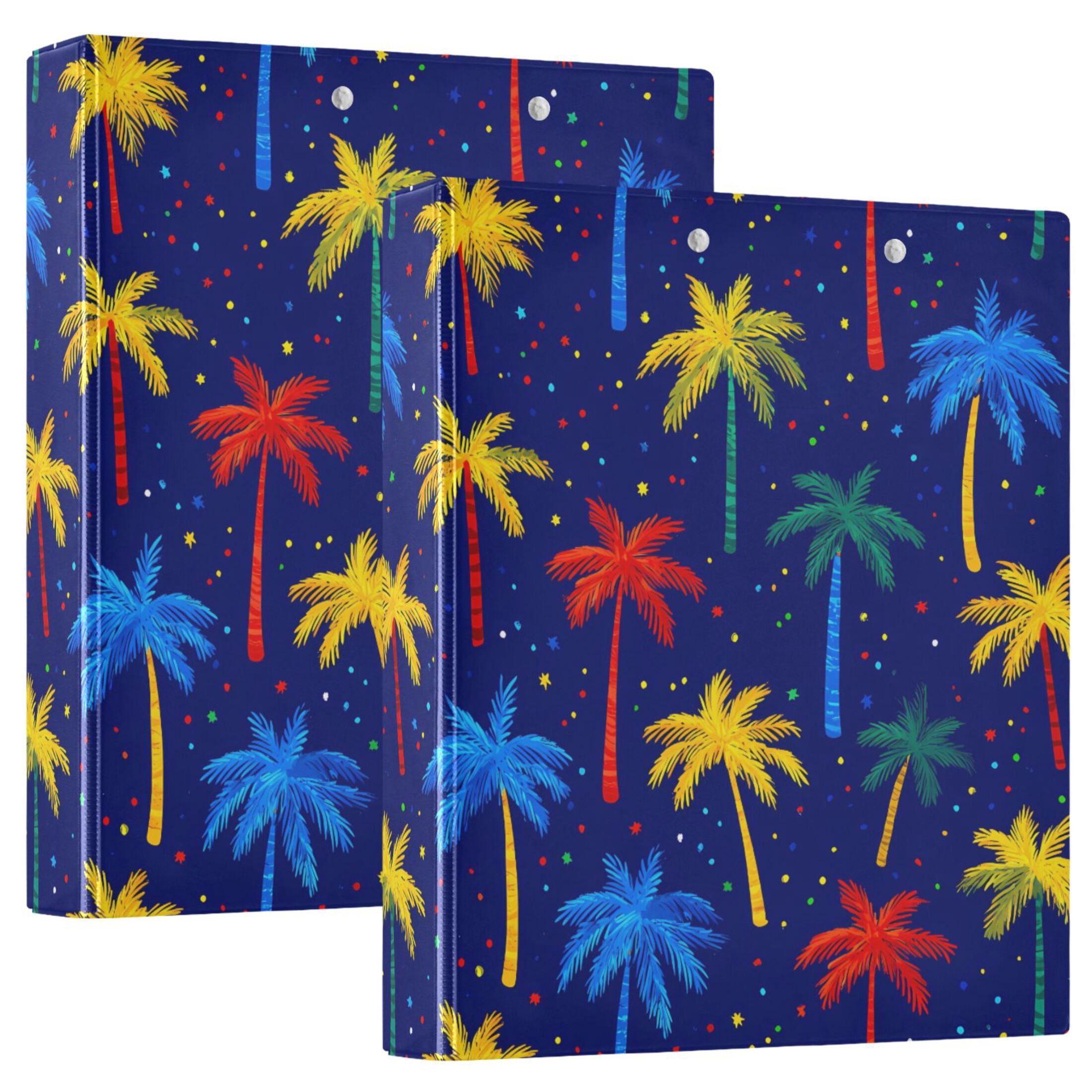 ALAZA Cartoon Palm Trees Hardcover 3 Ring Binder 1.5" D-Rings with ...