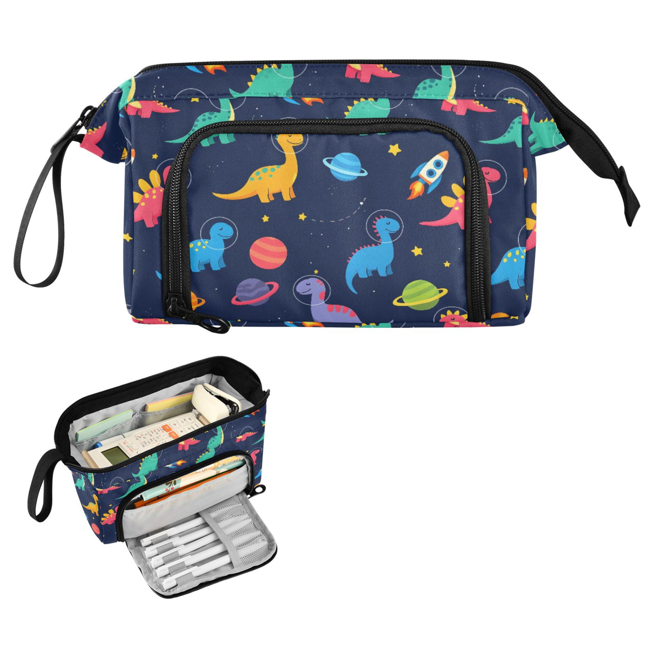 ALAZA Cartoon Planet Dinosaur Pencil Pouch Big Capacity Pencil Case ...