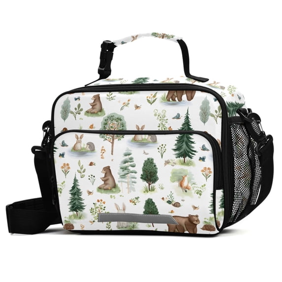 ALAZA Cartoon Rabbits Bears Forest Lunch Box Insulated Cooler Bag ...