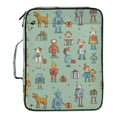 ALAZA Cartoon Robots Pattern Expanding Accordion File Folder 3 Ring ...