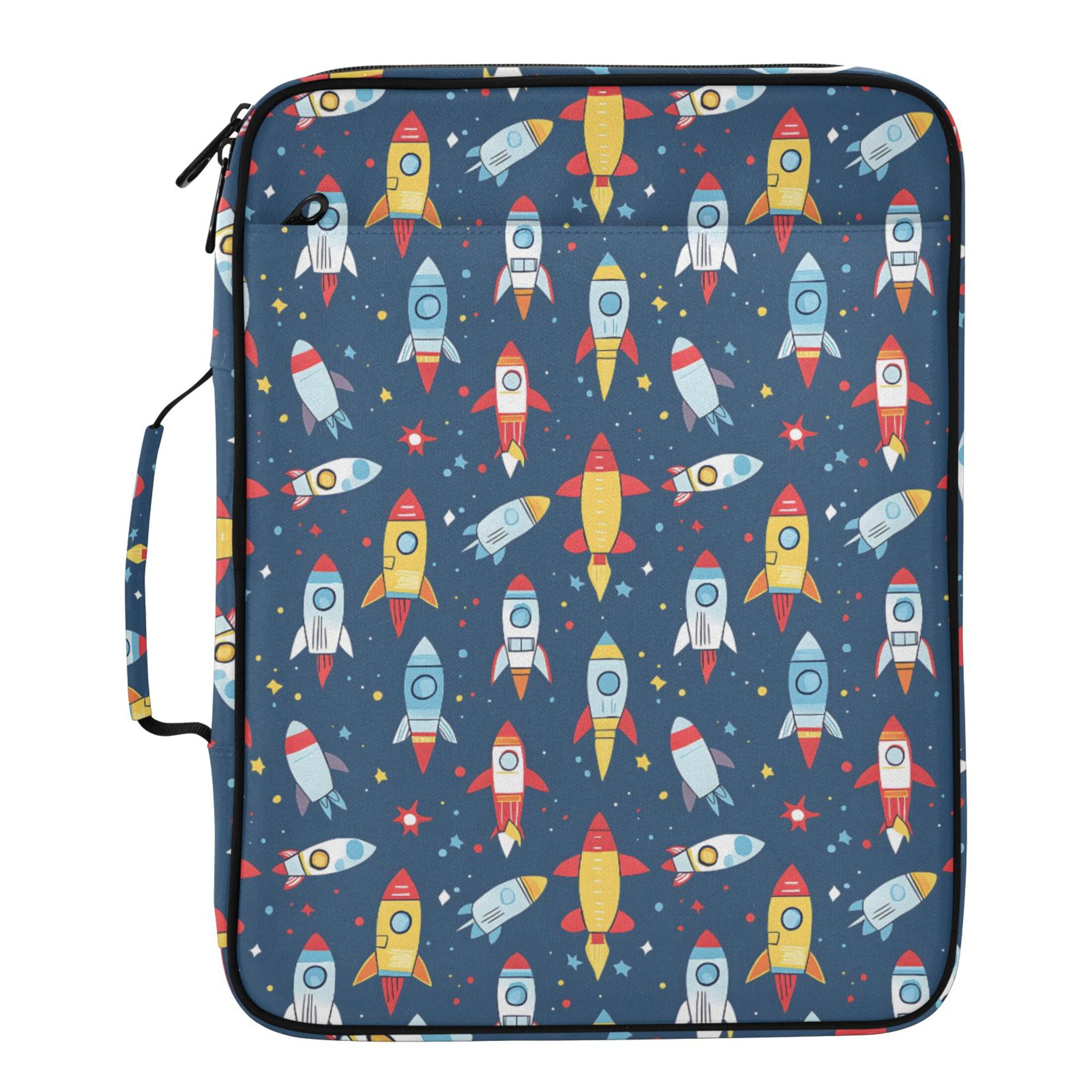ALAZA Cartoon Rockets Ships Pattern Expanding Accordion File Folder 3 ...