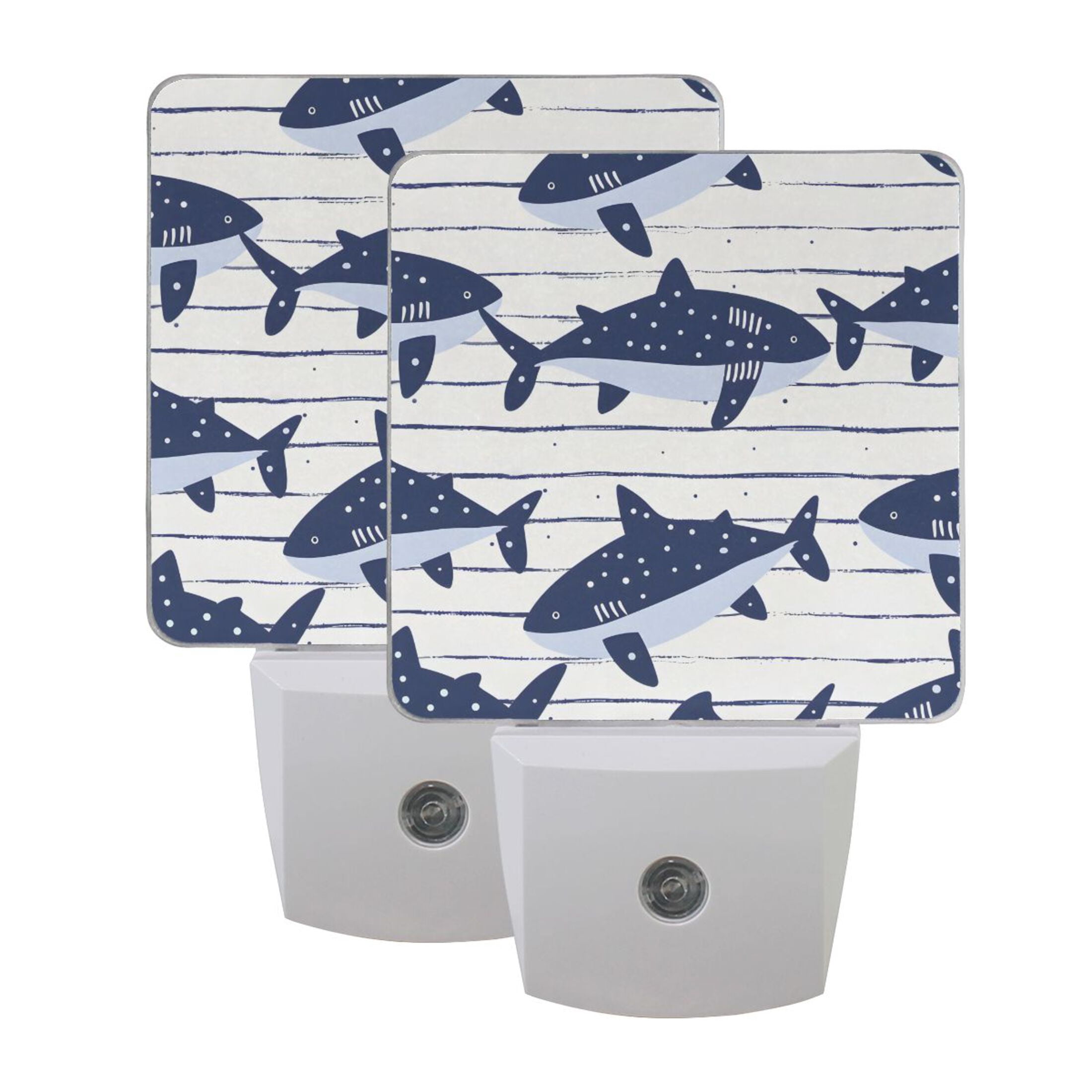 ALAZA Cartoon Shark on Strips Night Lights 2 Pack Plug-in Wall LED ...