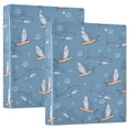 ALAZA Cartoon Sharks on Surfboard Hardcover 3 Ring Binder 1.5" D-Rings ...