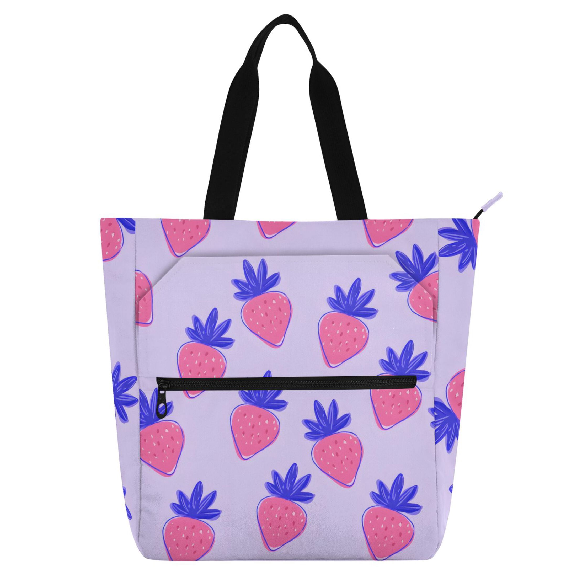 ALAZA Cartoon Strawberry Pattern School Book Bag Kids Tote Bags Handbag ...