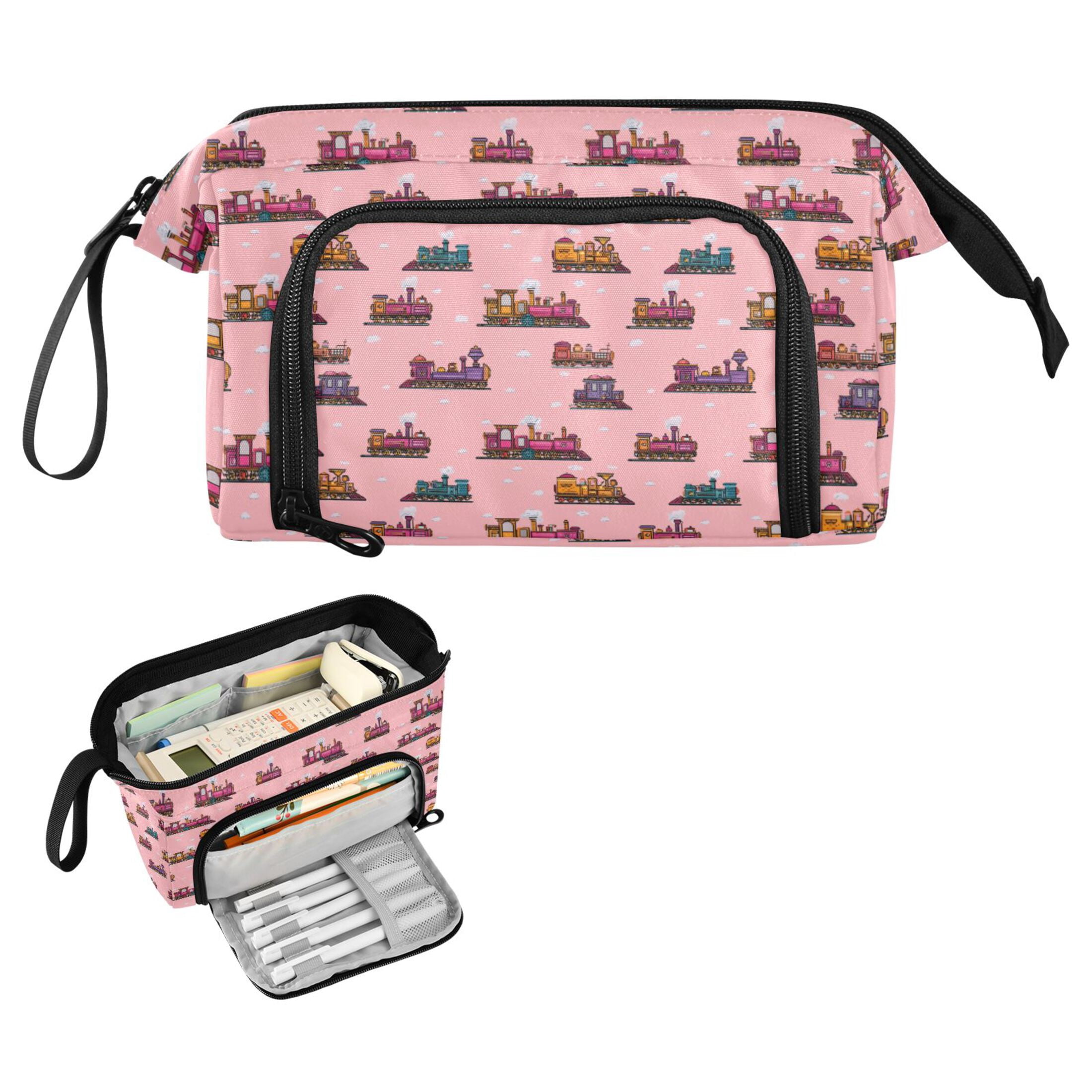 ALAZA Cartoon Trains Pencil Pouch Big Capacity Pencil Case Zipper ...