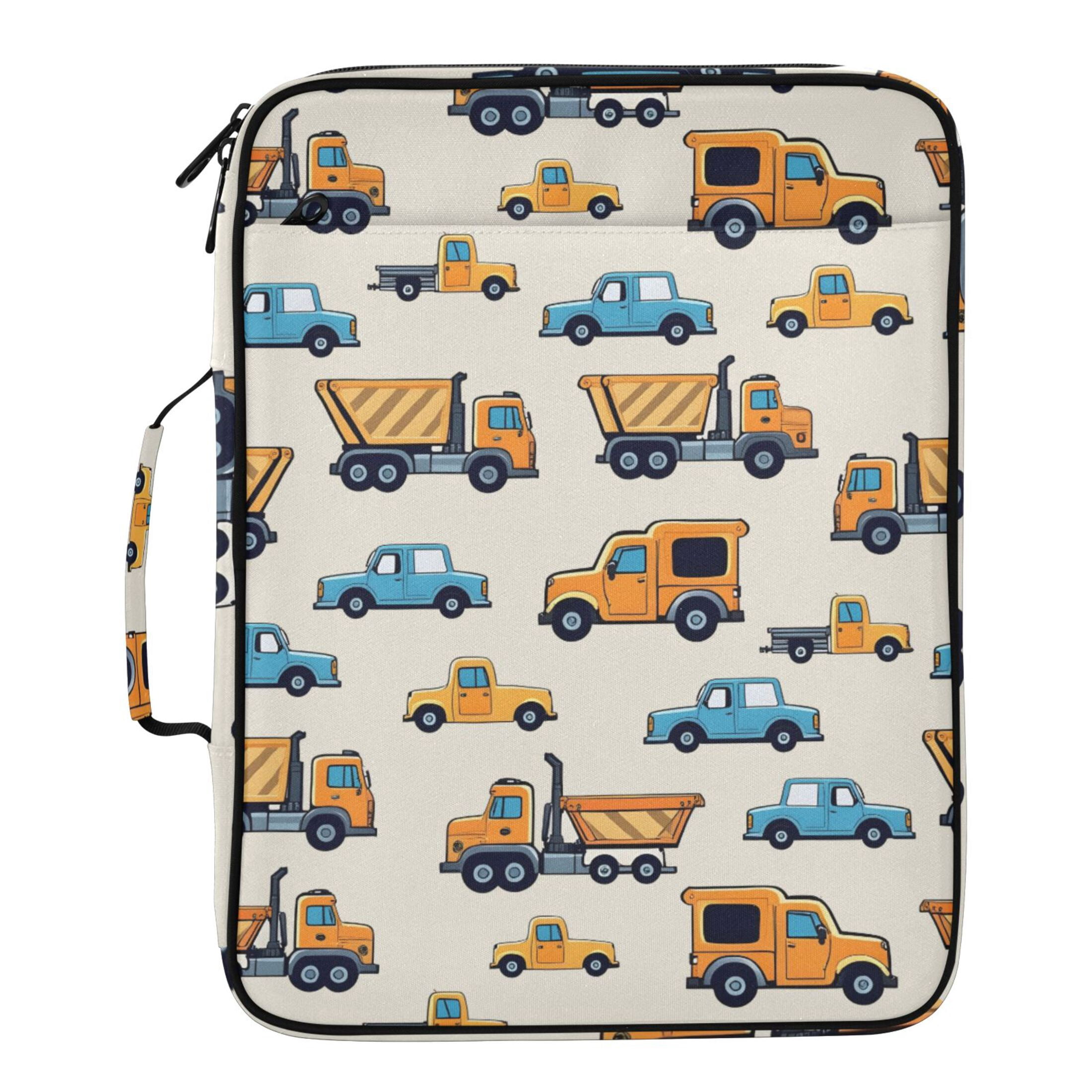 ALAZA Cartoon Truck Cars Pattern Expanding Accordion File Folder 3 Ring ...