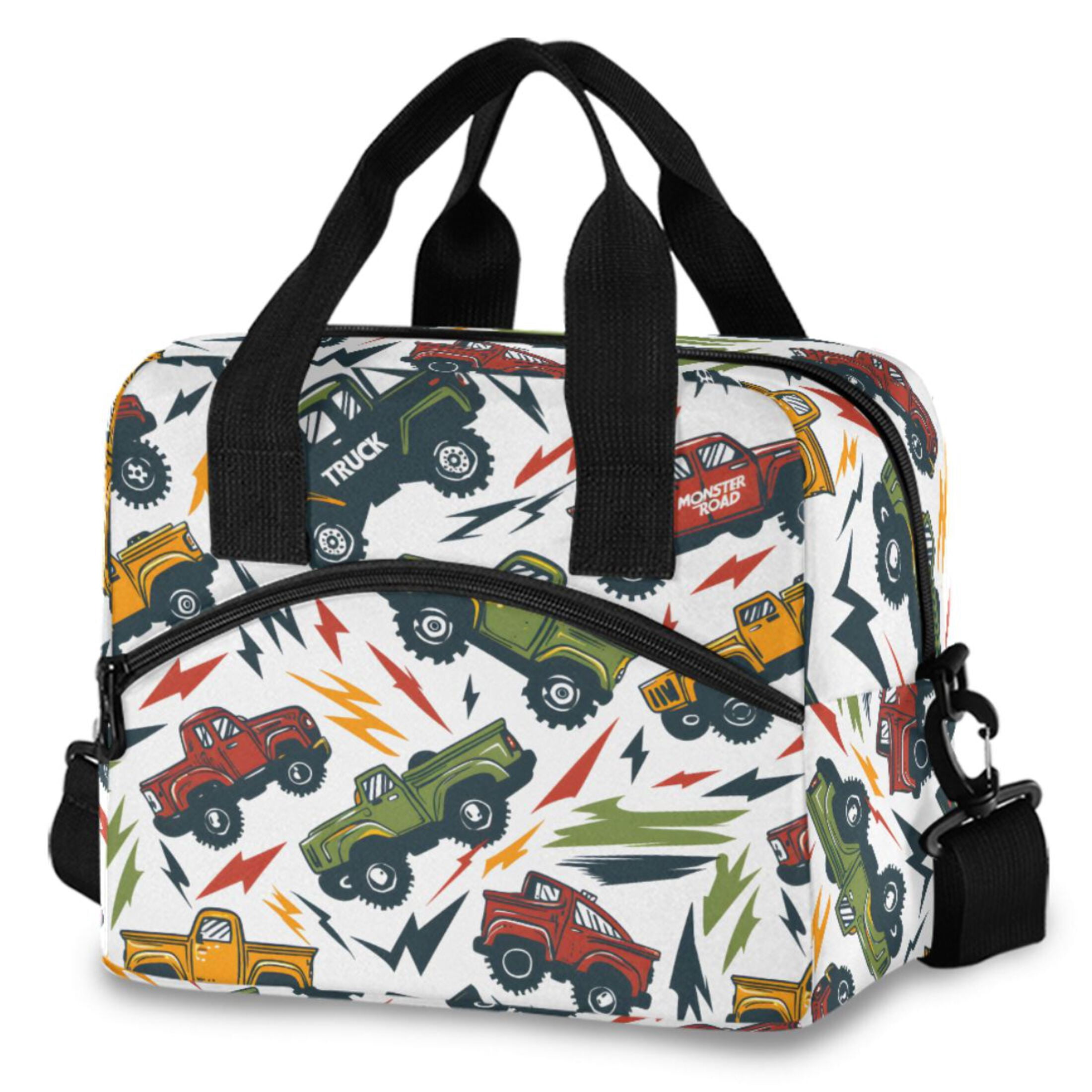 ALAZA Cartoon Trucks Cool Insulated Lunch Box Large Reusable Cooler Bag ...
