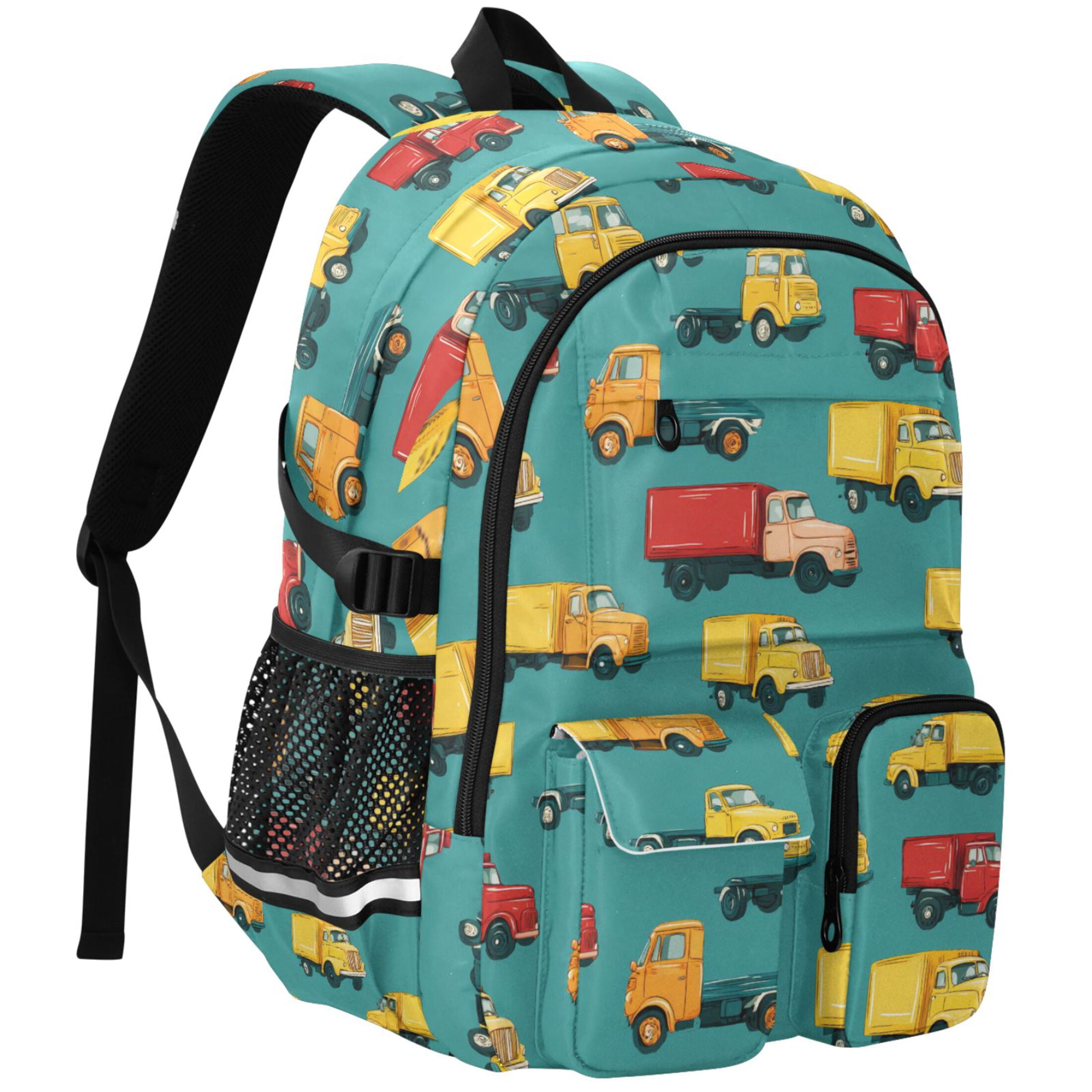 ALAZA Cartoon Trucks Vehicle-t2 Print Student Backpack School Bookbag ...