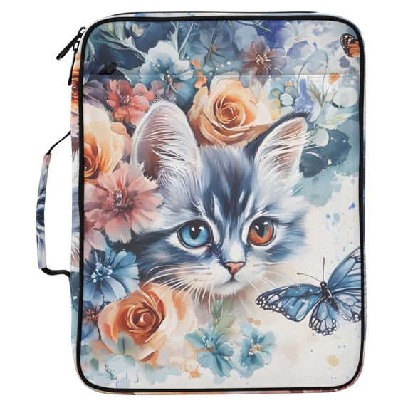 ALAZA Cat Butterfly Flower Pattern Expanding Accordion File Folder 3 ...