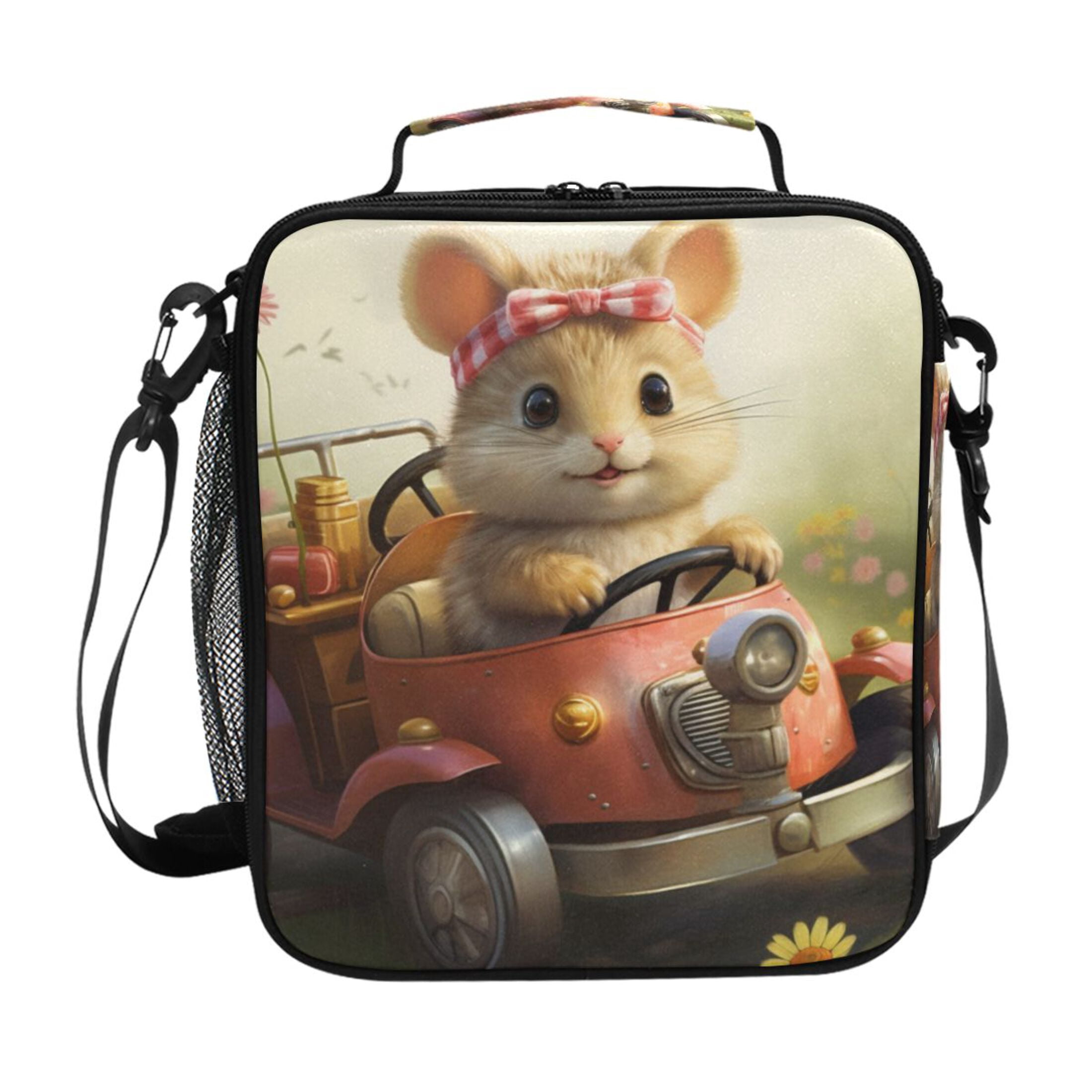 ALAZA Cat Driving Car Lunch Box Insulated Lunch Bag Reusable Thermal ...