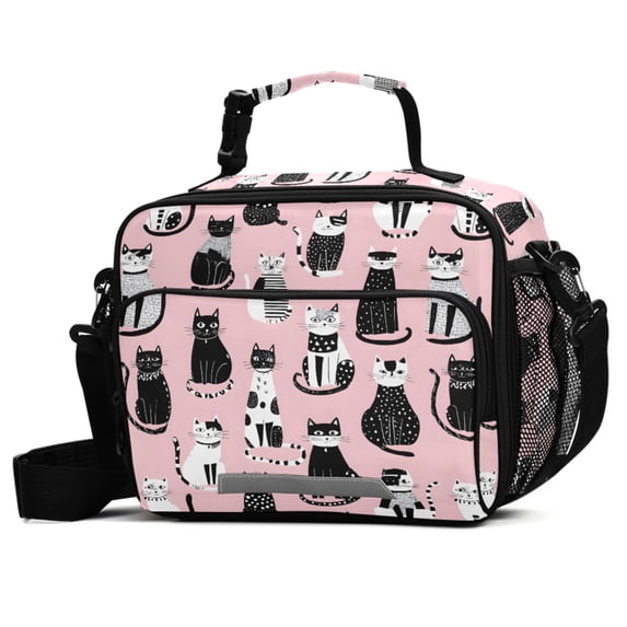 ALAZA Cat Geometry Art Lunch Box Insulated Cooler Bag Reusable Tote ...