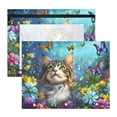 ALAZA Cat in Butterfly Flowers Pattern Pencil Pouch 3 Ring Binder with ...
