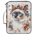 ALAZA Cat with Floral Pattern Expanding Accordion File Folder 3 Ring ...