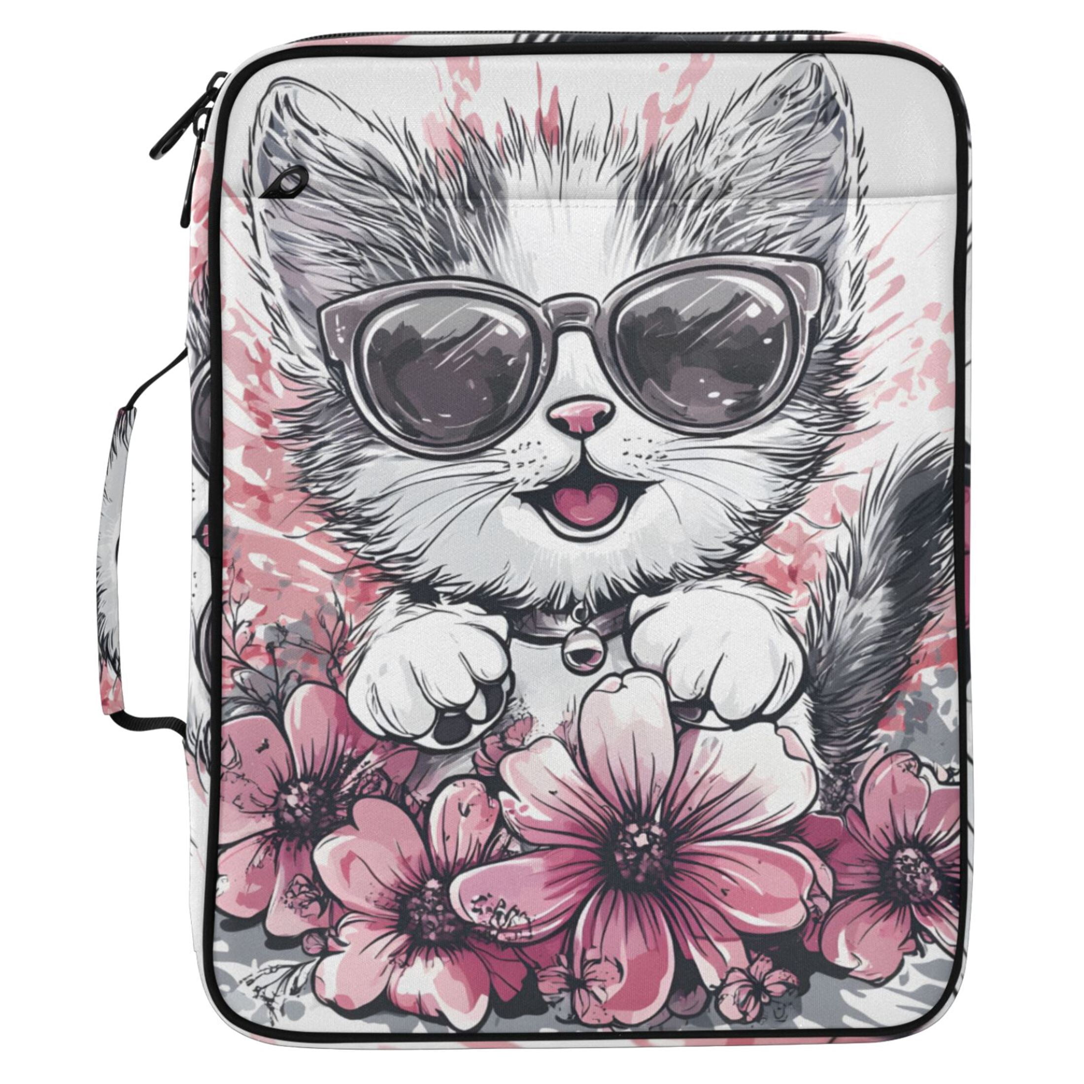 ALAZA Cat with Sunglasses Pattern Expanding Accordion File Folder 3 ...