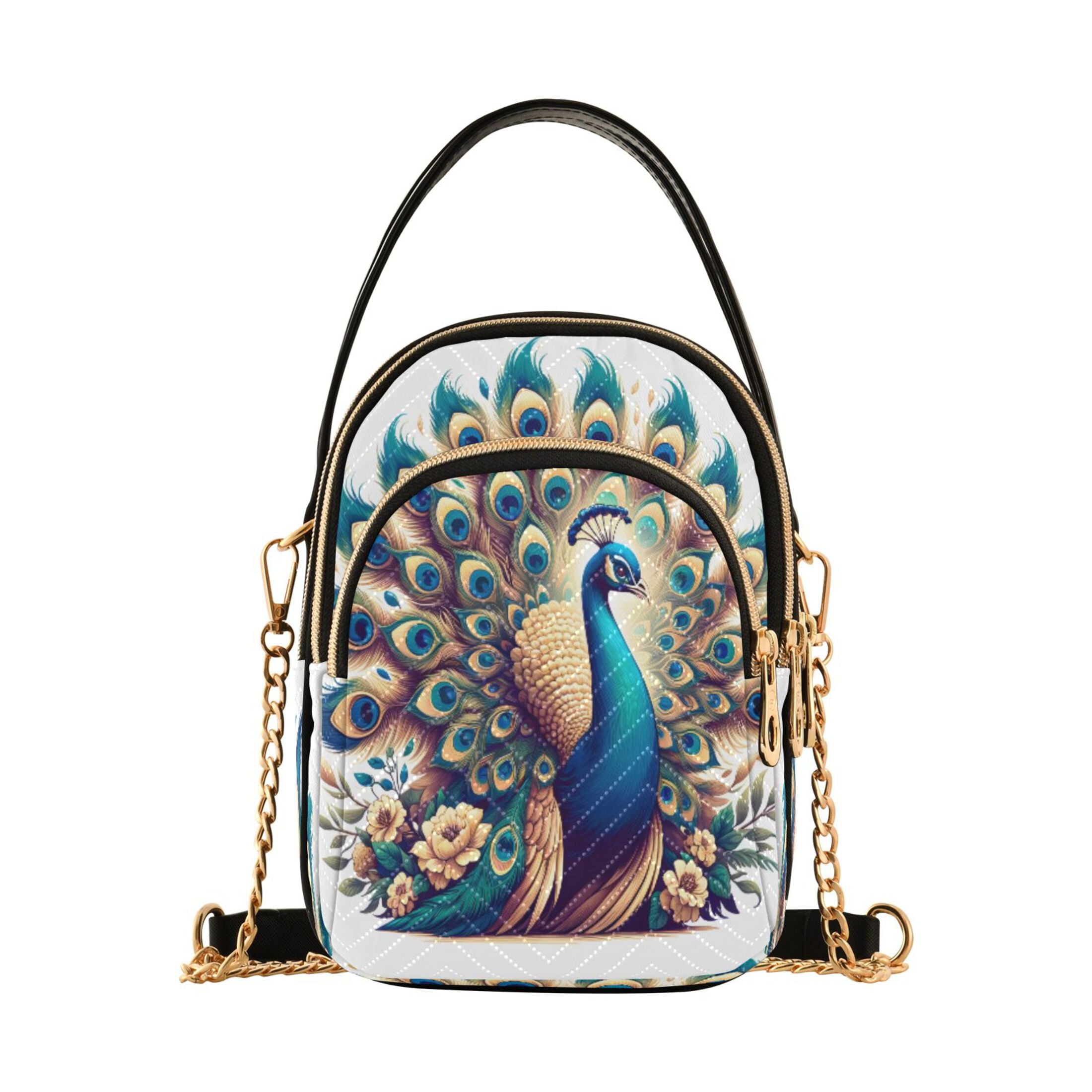 ALAZA Chain Crossbody Bags for Women A Beautiful Peacock Shoulder ...
