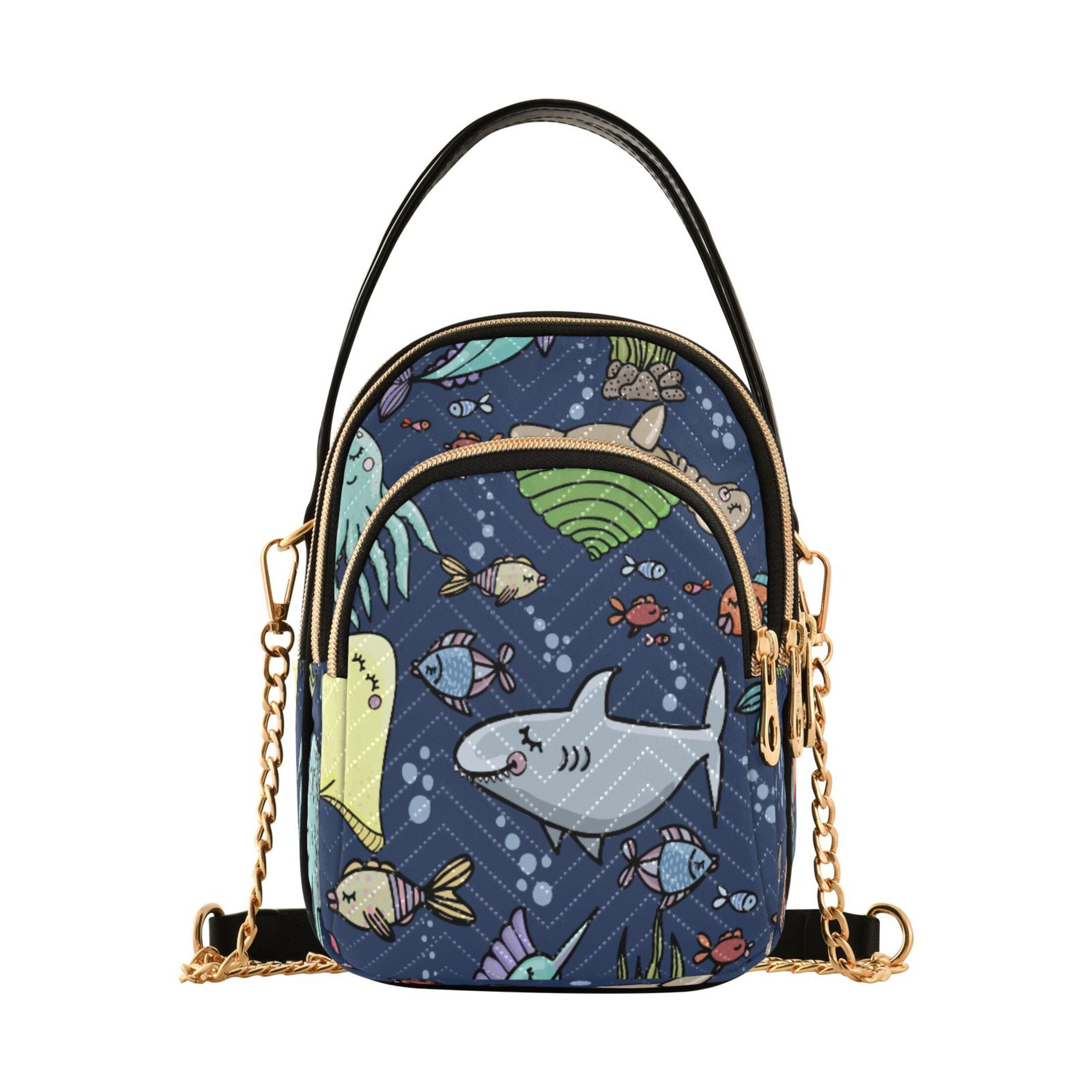ALAZA Chain Crossbody Bags for Women Cartoon Sea Turtles Animals and ...
