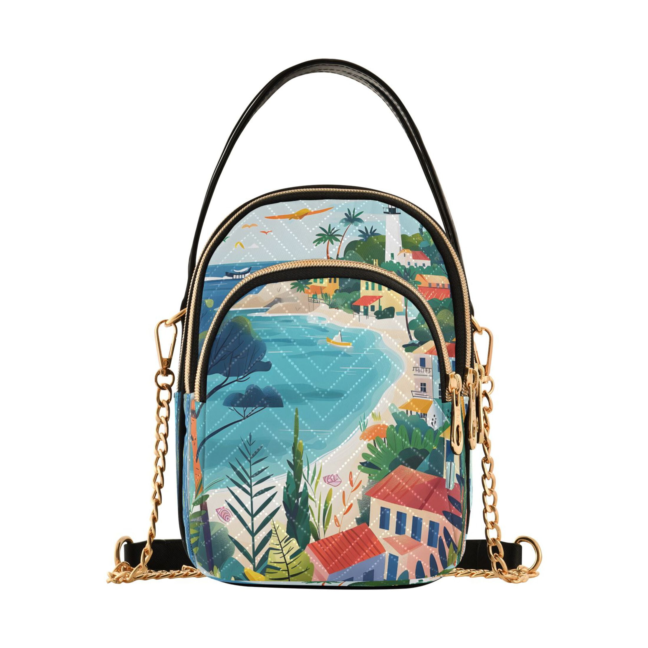 ALAZA Chain Crossbody Bags for Women Seaside Landscape Shoulder Handbag ...