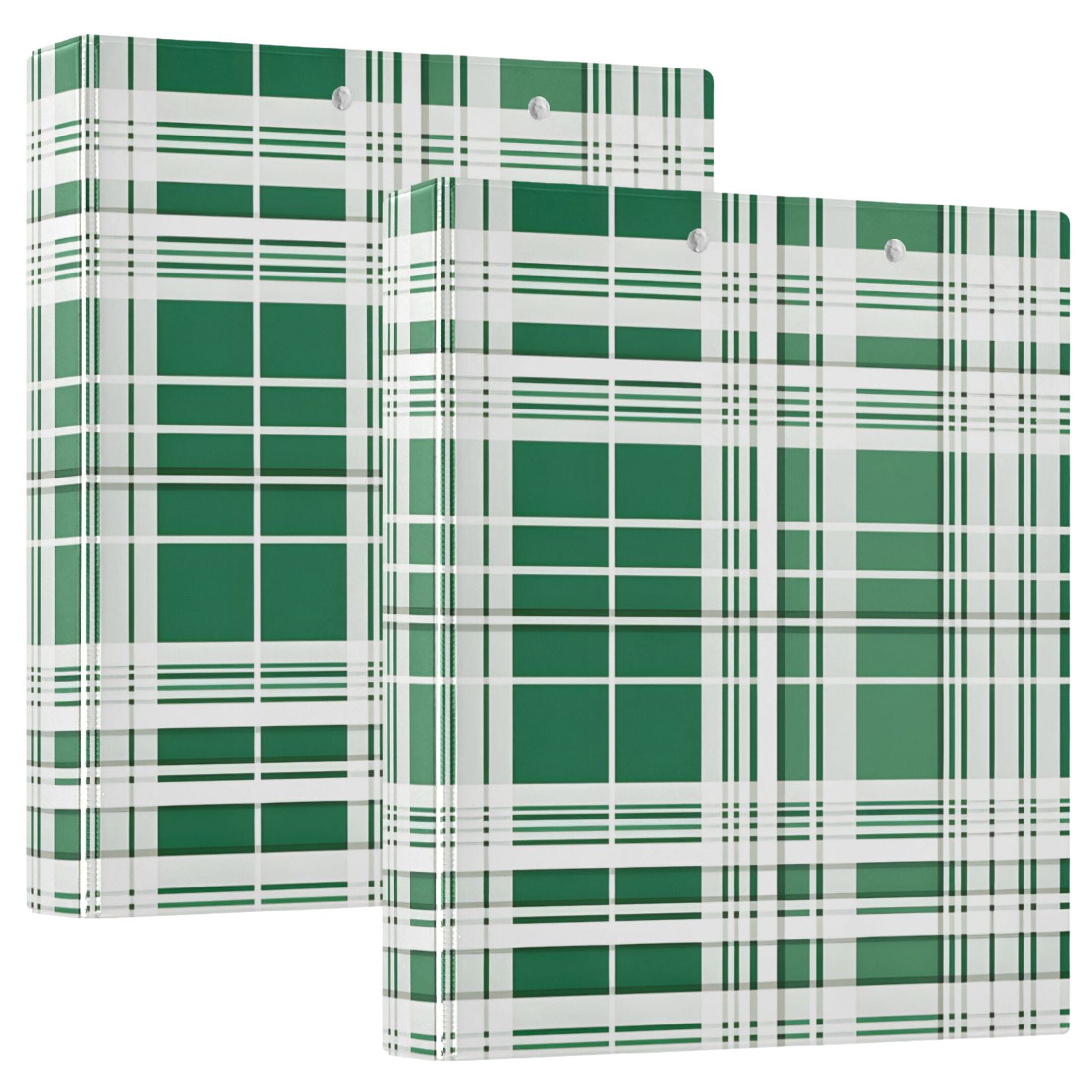 ALAZA Checkered Grid Green Hardcover 3 Ring Binder 1.5" Round Rings ...