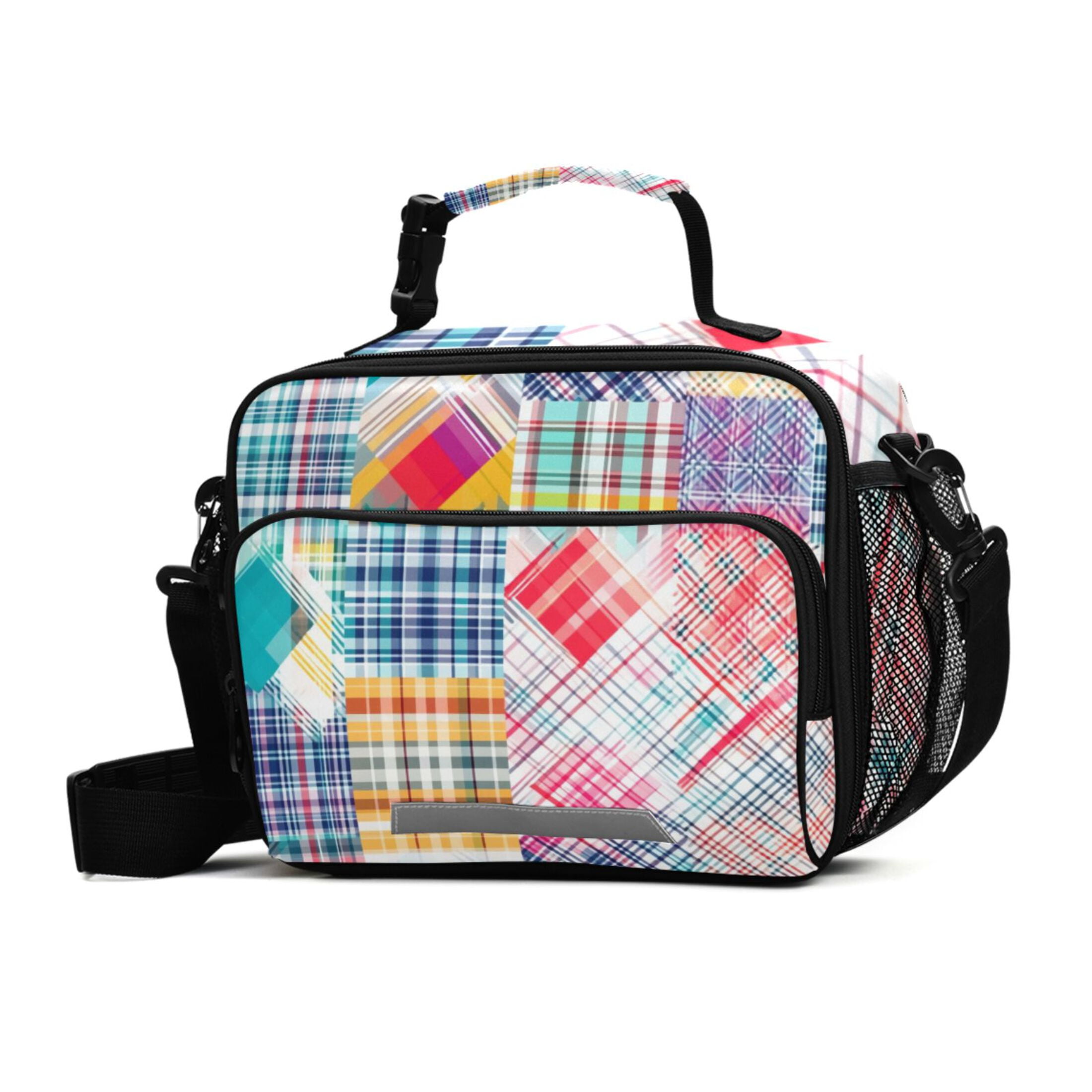 ALAZA Checkered Grid Pattern-a1 Lunch Box Insulated Cooler Bag Reusable ...