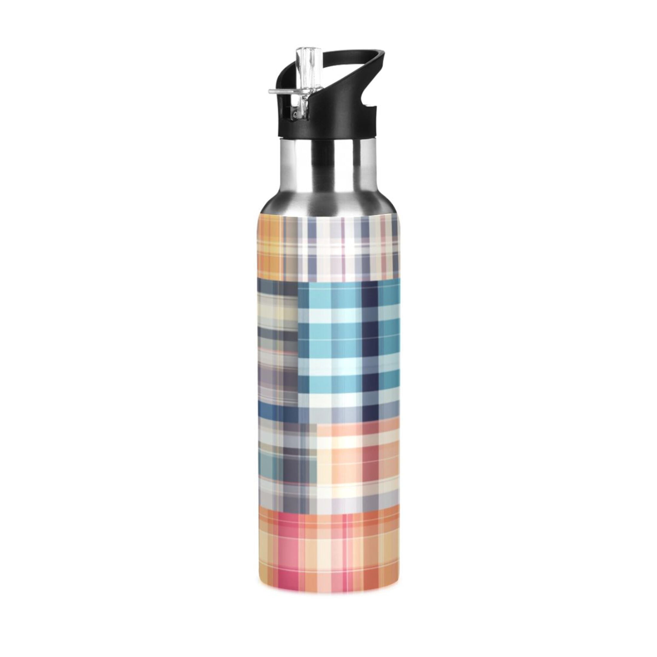 ALAZA Checkered Grid Pattern-a2 Water Bottle Insulated Flask Stainless ...