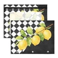 ALAZA Checkered Lemon Pattern Pencil Pouch 3 Ring Binder with Clear ...