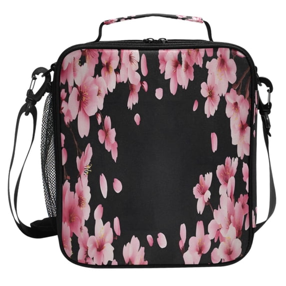 ALAZA Cherry Blossom Floral Lunch Box Insulated Cooler Lunch Bag with ...