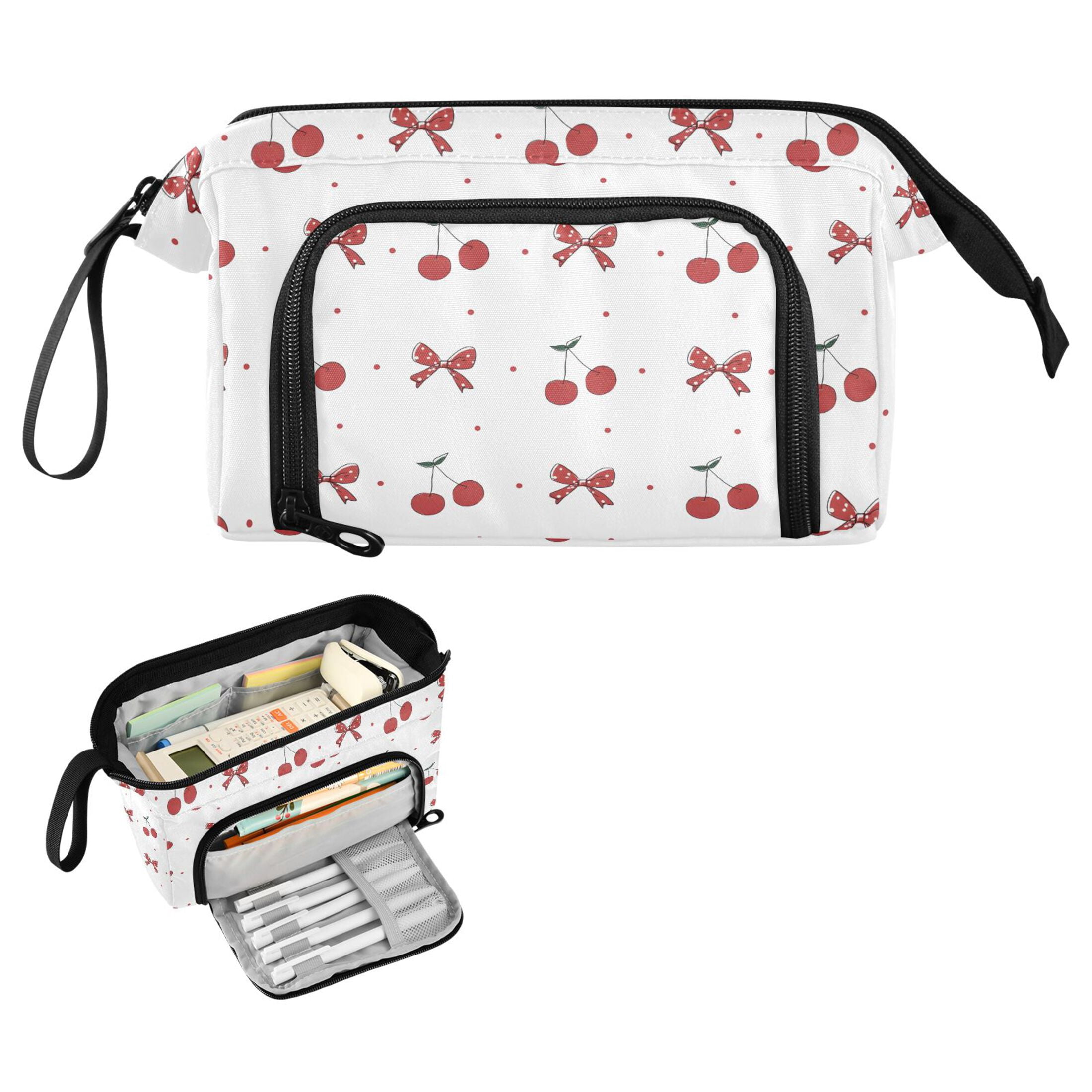 ALAZA Cherry Bows Pencil Pouch Big Capacity Pencil Case Zipper ...