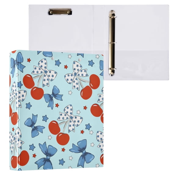 ALAZA Cherry Bows Star Hardcover 3 Ring Binder 1.5" D-Rings with ...