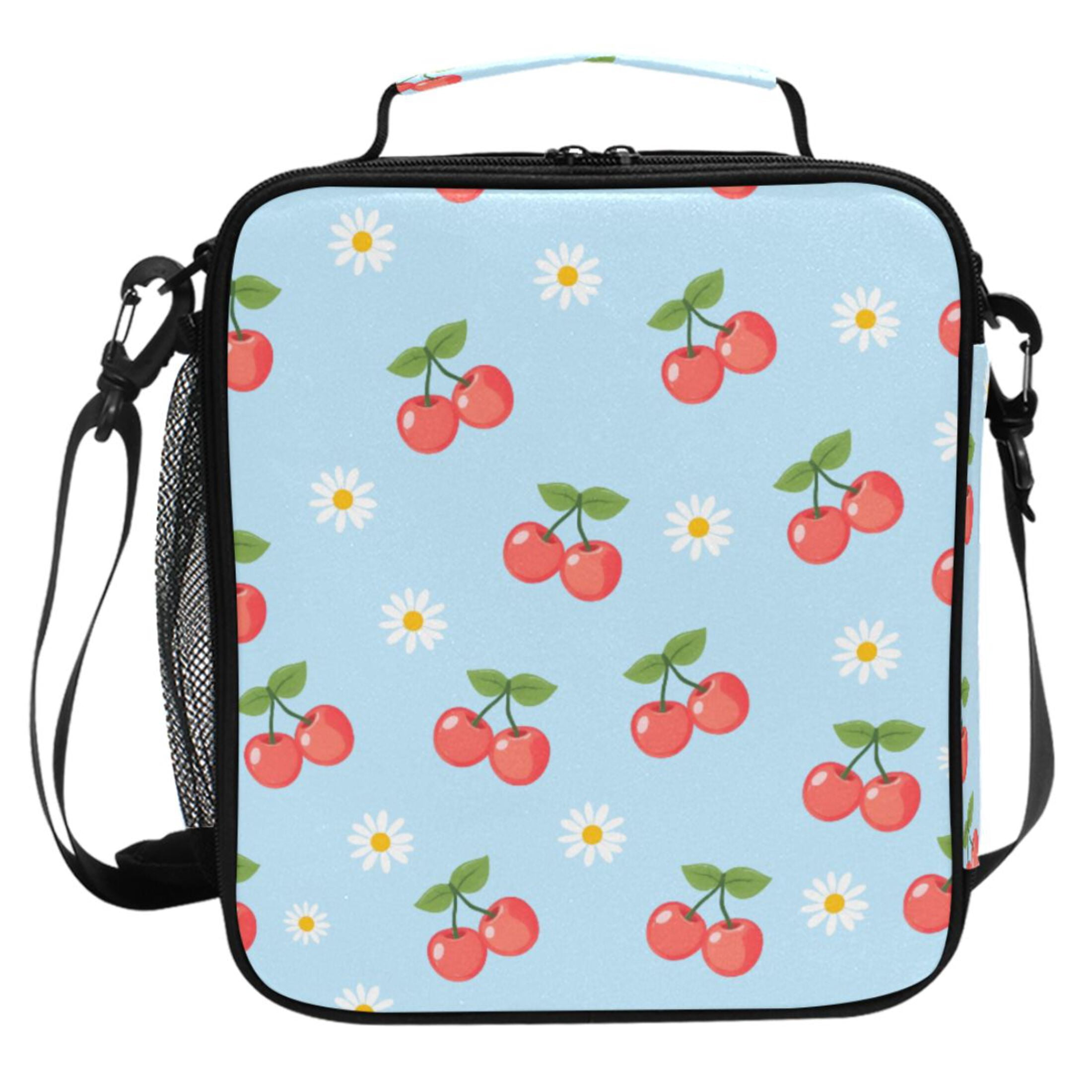ALAZA Cherry Daisy Floral Lunch Box Insulated Cooler Lunch Bag with ...