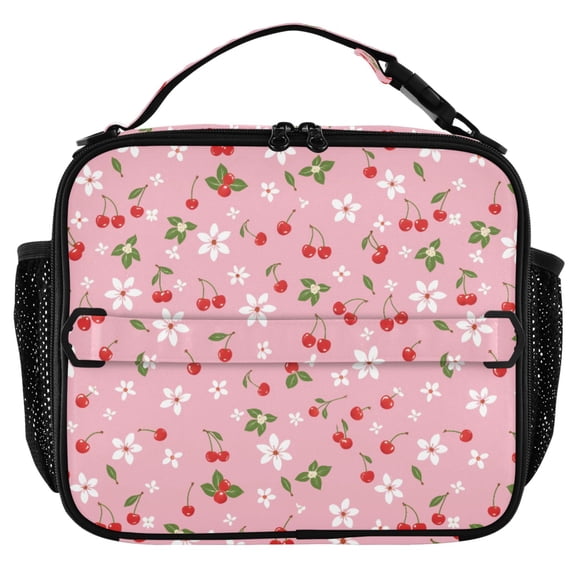 ALAZA Cherry Floral Insulated Lunch Box Lunch Bag Cooler Tote with ...