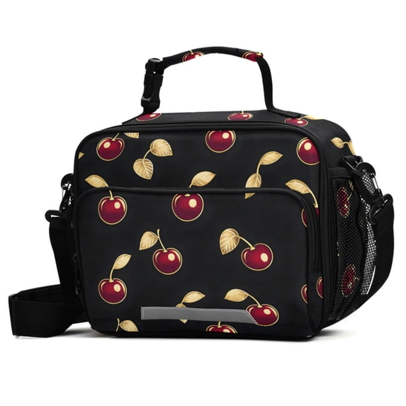 ALAZA Cherry Gold Leaves Lunch Box Insulated Cooler Bag Reusable Tote ...