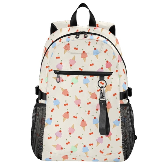 ALAZA Cherry on Ice Cream Pattern School Backpack Travel Laptop Bag ...