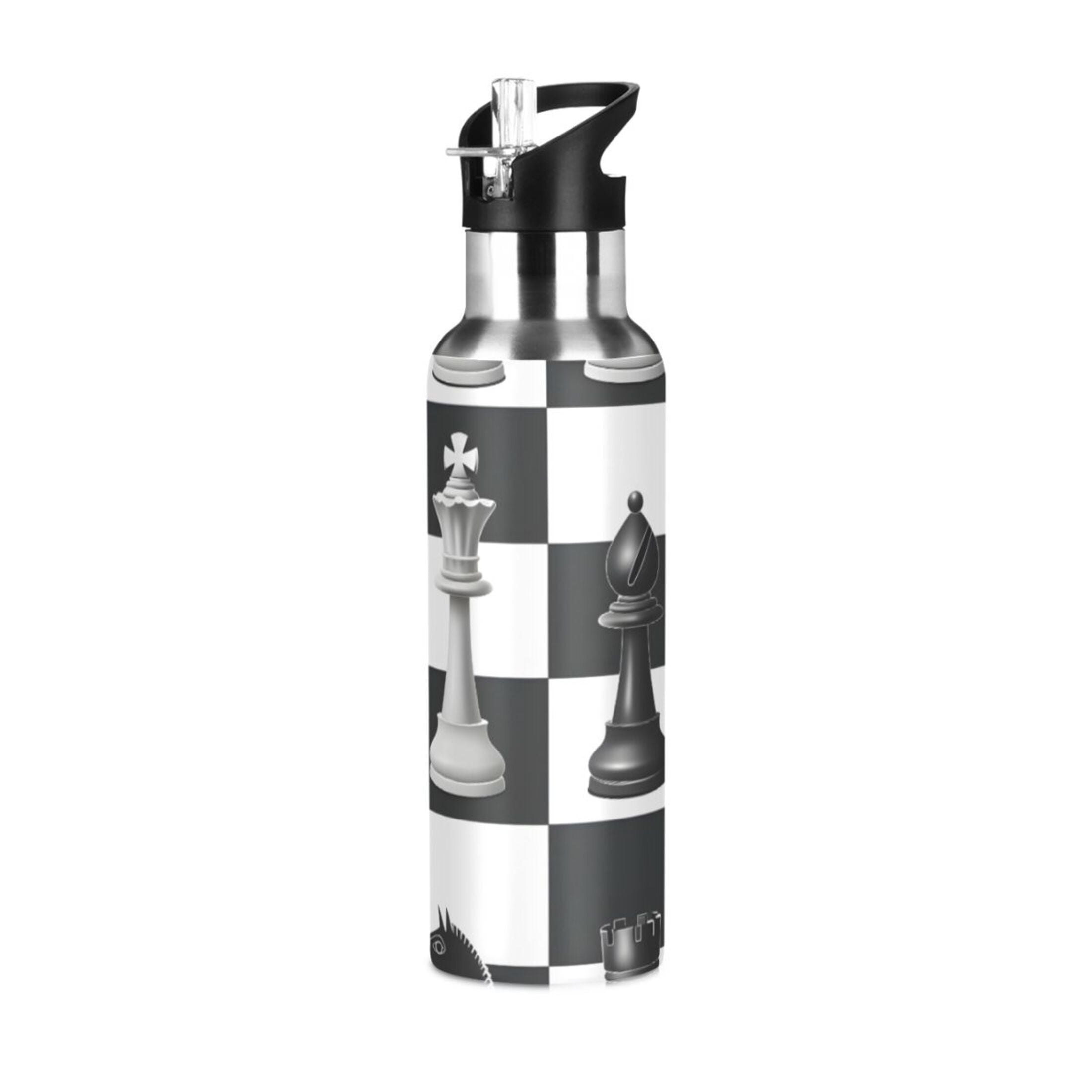 ALAZA Chess Checkered Pattern Plaid Water Bottle Insulated Flask ...