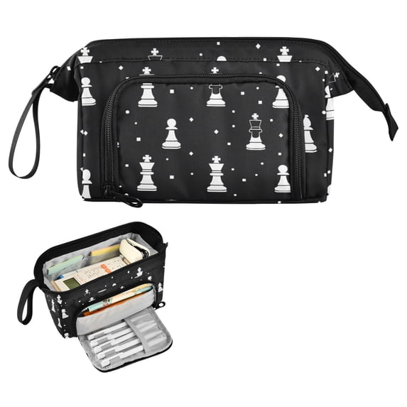 ALAZA Chess Pattern Pencil Pouch Big Capacity Pencil Case Zipper ...