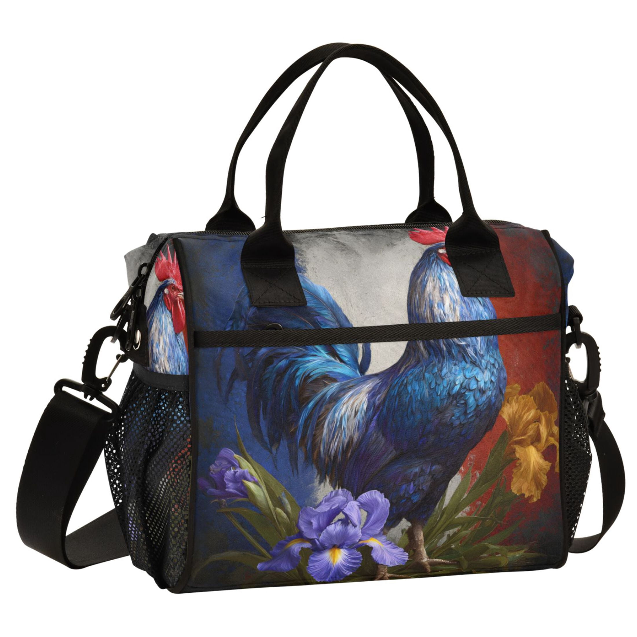 ALAZA Chicken Flowers Print Cooler Lunch Bag Insulated Reusable Lunch ...