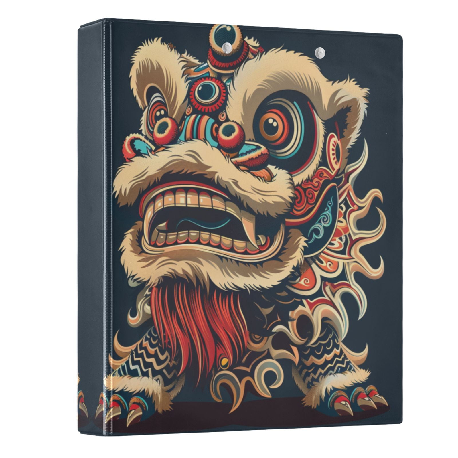 ALAZA Chinese Lion 3 Ring Binder 1.5 Inch Three Ring Office Binders w ...