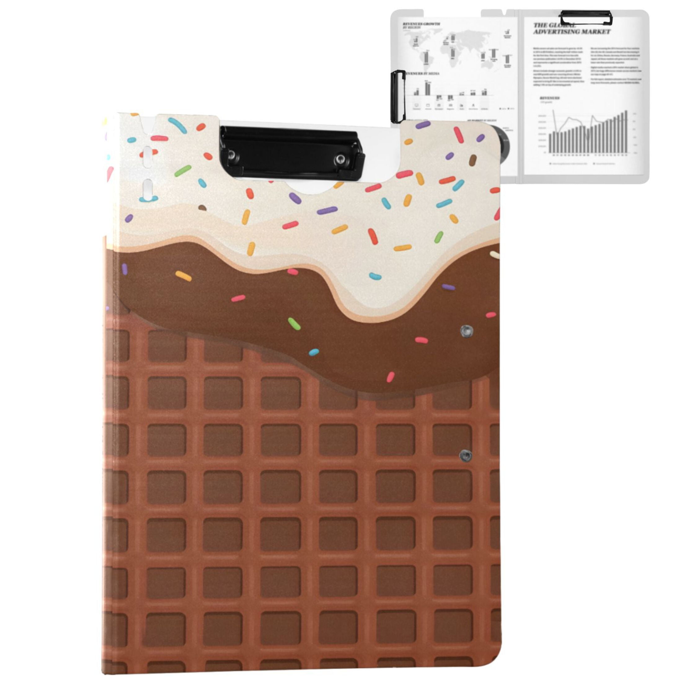 ALAZA Chocolate Ice Cream A4 Foldable Clipboard 360 Degree Folder Binder - Walmart.com