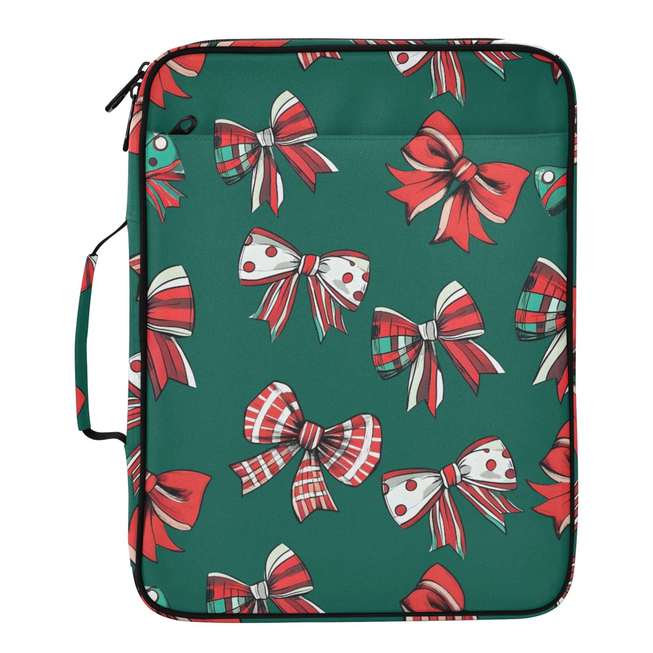 ALAZA Christmas Bows Pattern Expanding Accordion File Folder 3 Ring ...
