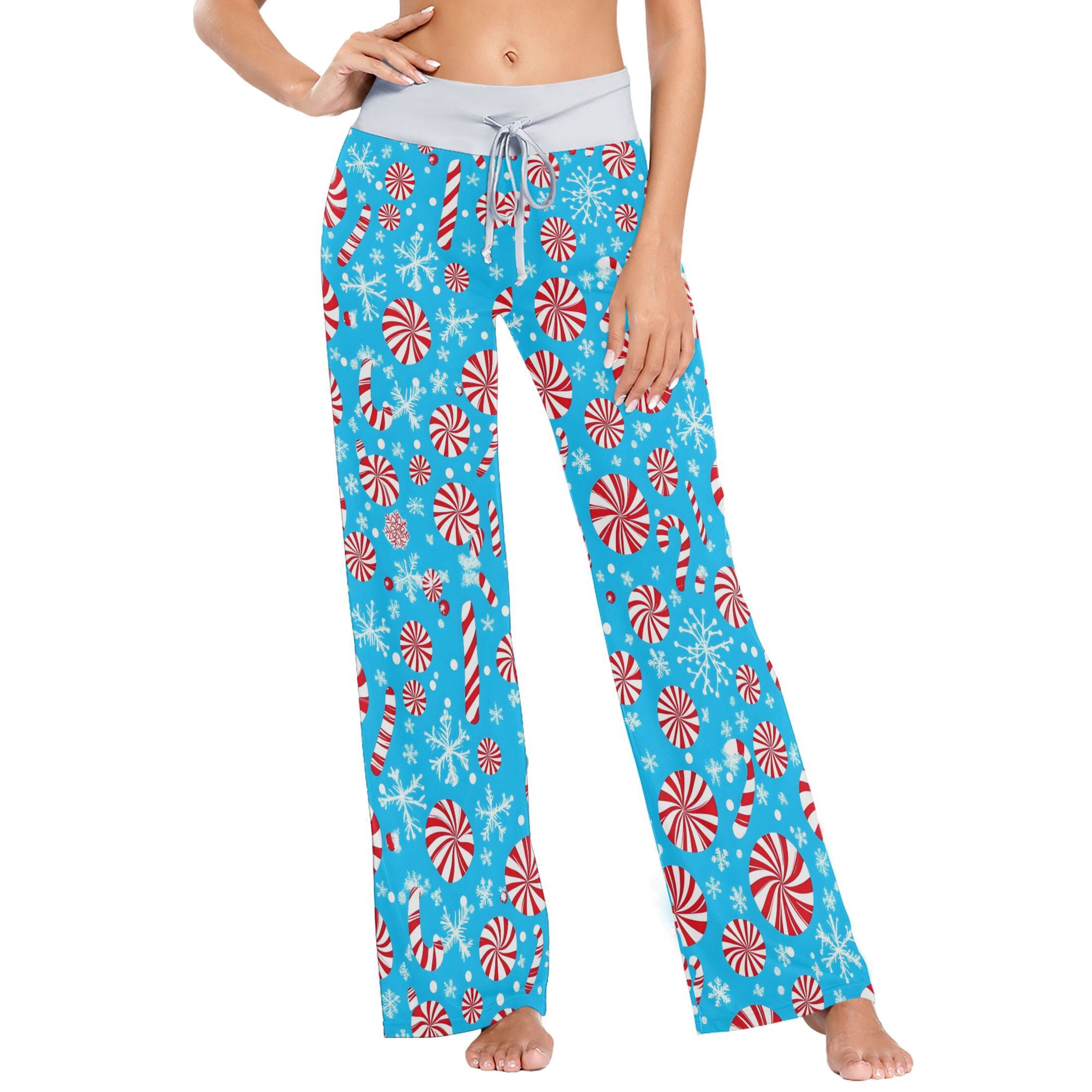ALAZA Christmas Candy Snowflakes Women's Comfy Pajama Pants Sleepwear ...