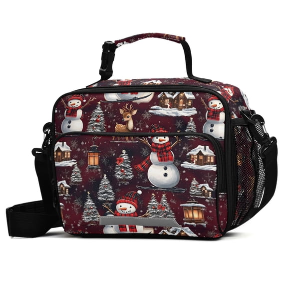 ALAZA Christmas Santa Seamless Lunch Box Insulated Cooler Bag Reusable ...