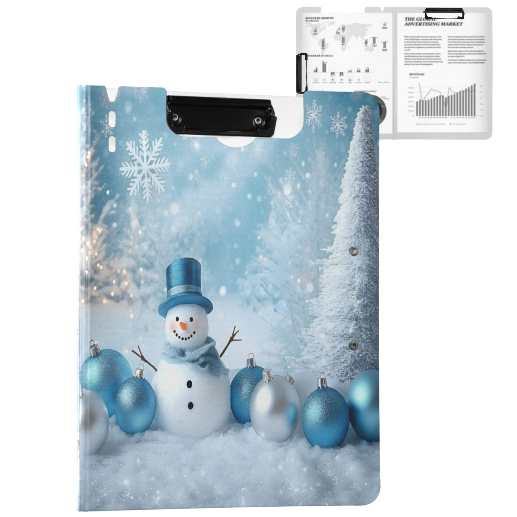 ALAZA Christmas Snowman in Winter A4 Foldable Clipboard 360 Degree ...